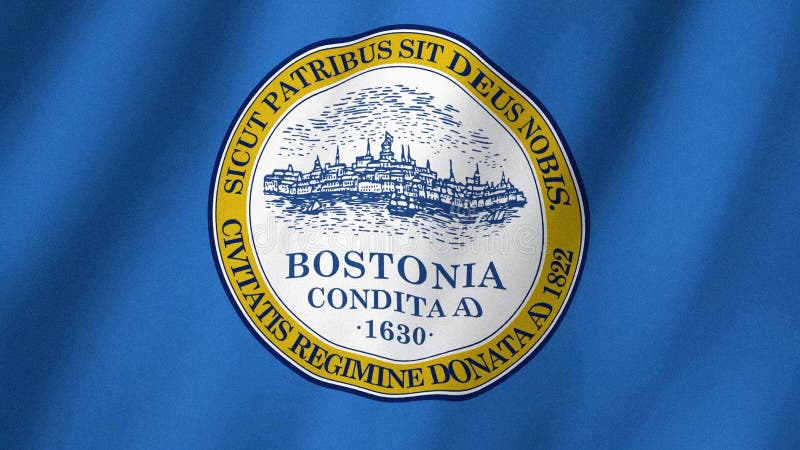 Flag of Boston Images, Boston Flag Waving in the Wind Stock Photo ...