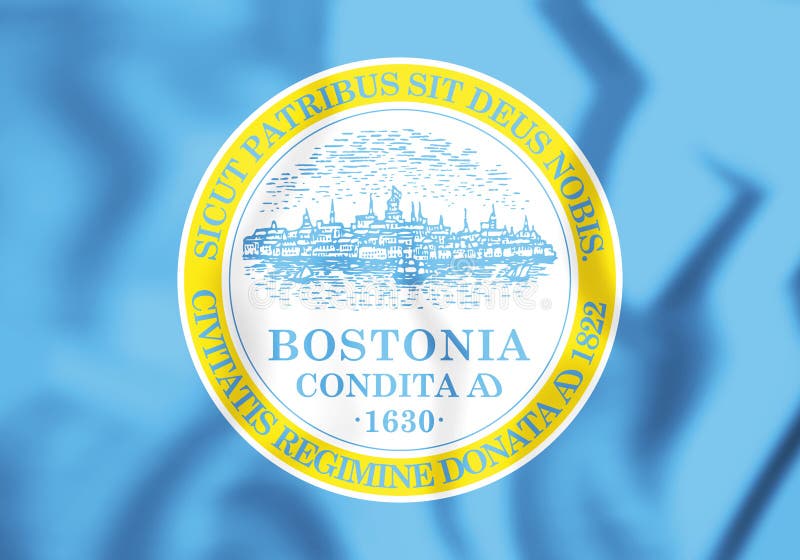 Flag of Boston, USA. 3D Illustration Stock Illustration - Illustration ...