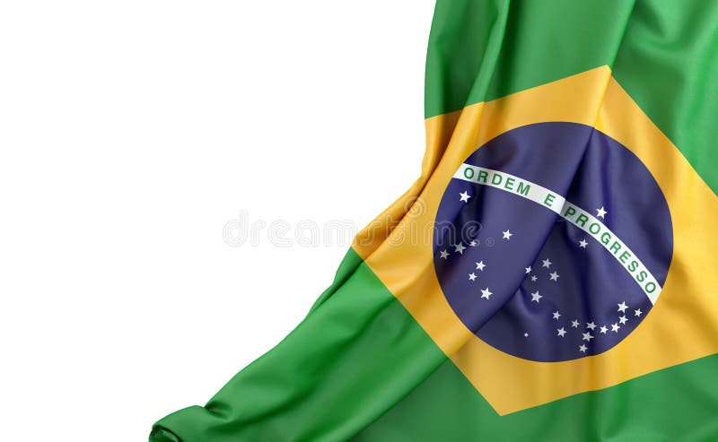 Flag of Brazil with Empty Space on the Left. Isolated Stock ...