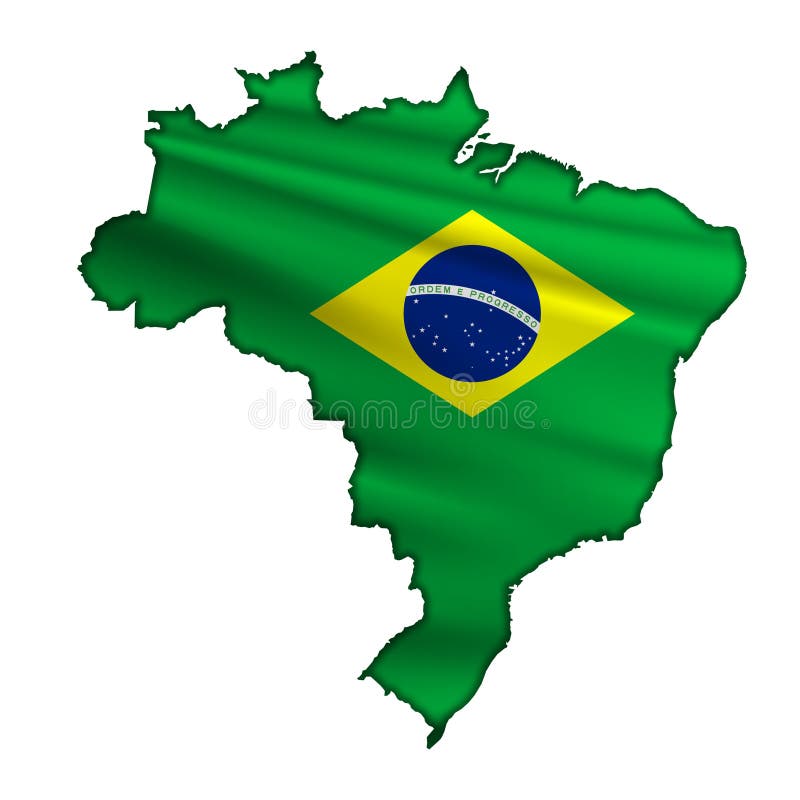 Independence of Brazil Flag and Map of Brazil with Raised Fists ...