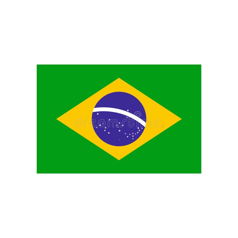 Flag of Brazil Icon, Flat Style Stock Vector - Illustration of pride ...
