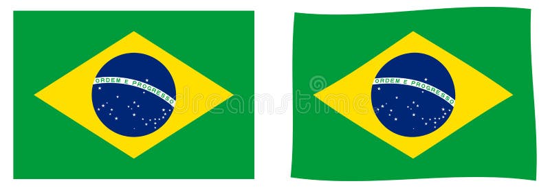 Flag of Brazil. Simple and Slightly Waving Version. Stock Vector ...