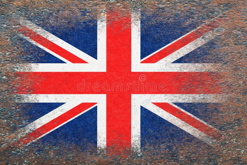 Flag of Britain. Flag Painted on Rusty Surface. Rusty Background. Copy ...