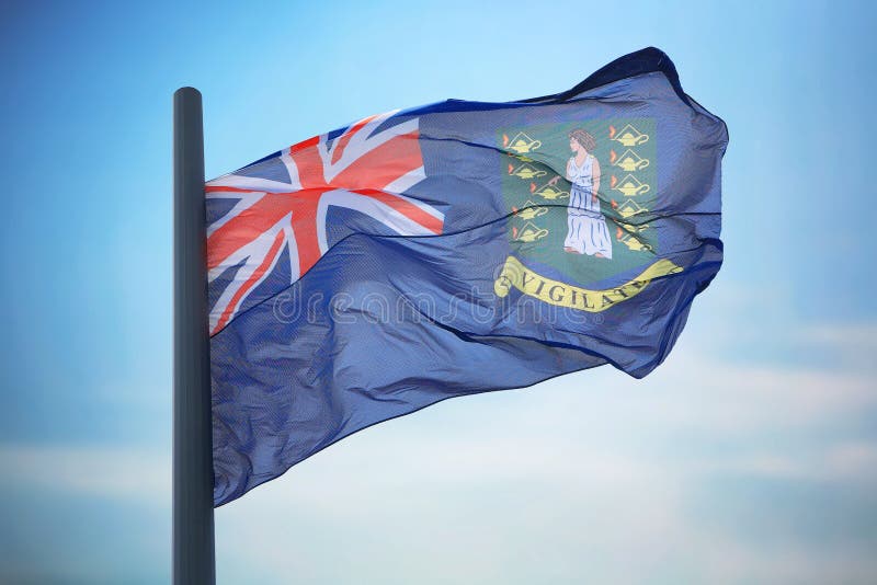 Flag of the British Virgin Islands Stock Photo - Image of girl ...