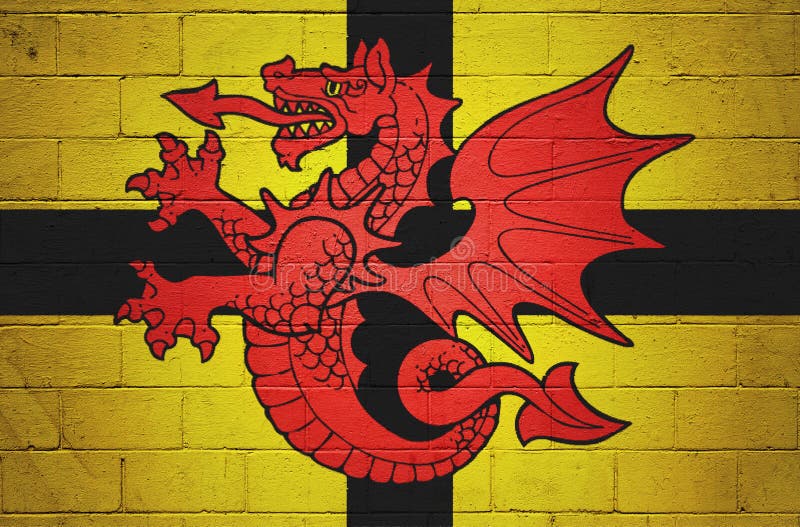 Flag of Bro-Dreger Painted on a Wall Stock Photo - Image of horizontal ...