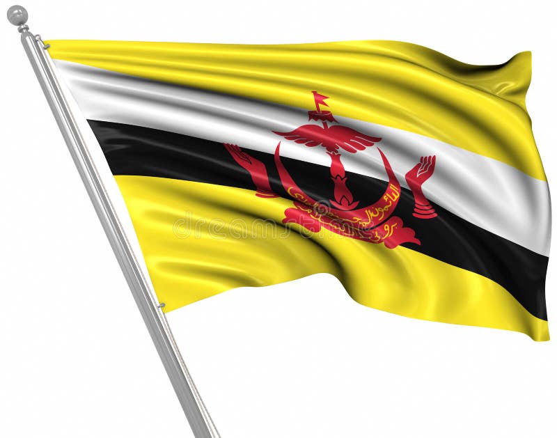 Flag of Brunei stock illustration. Illustration of textile - 137273147