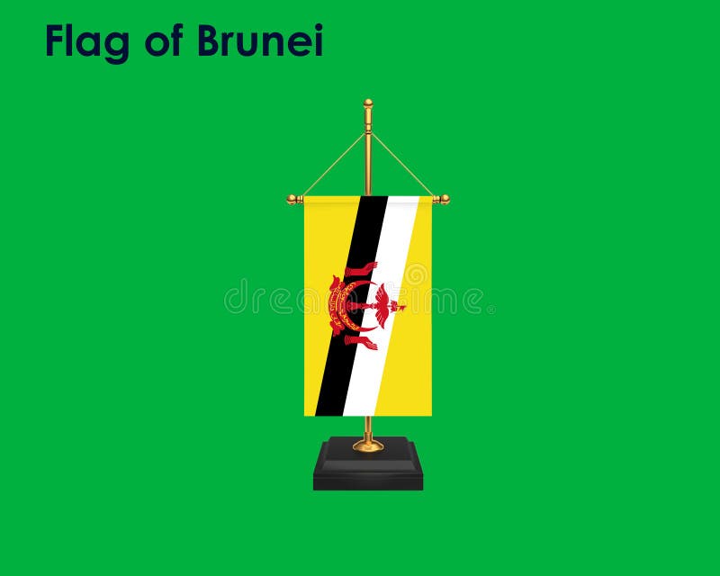 Flag of Brunei, Brunei Flag, National Flag of Brunei. Table Flag of ...