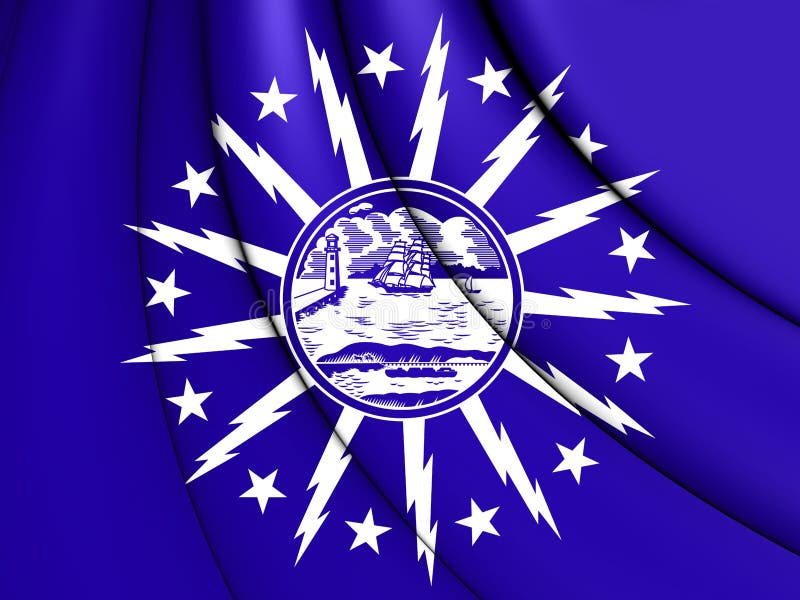 3D Flag of Buffalo New York, USA. Stock Illustration - Illustration of ...