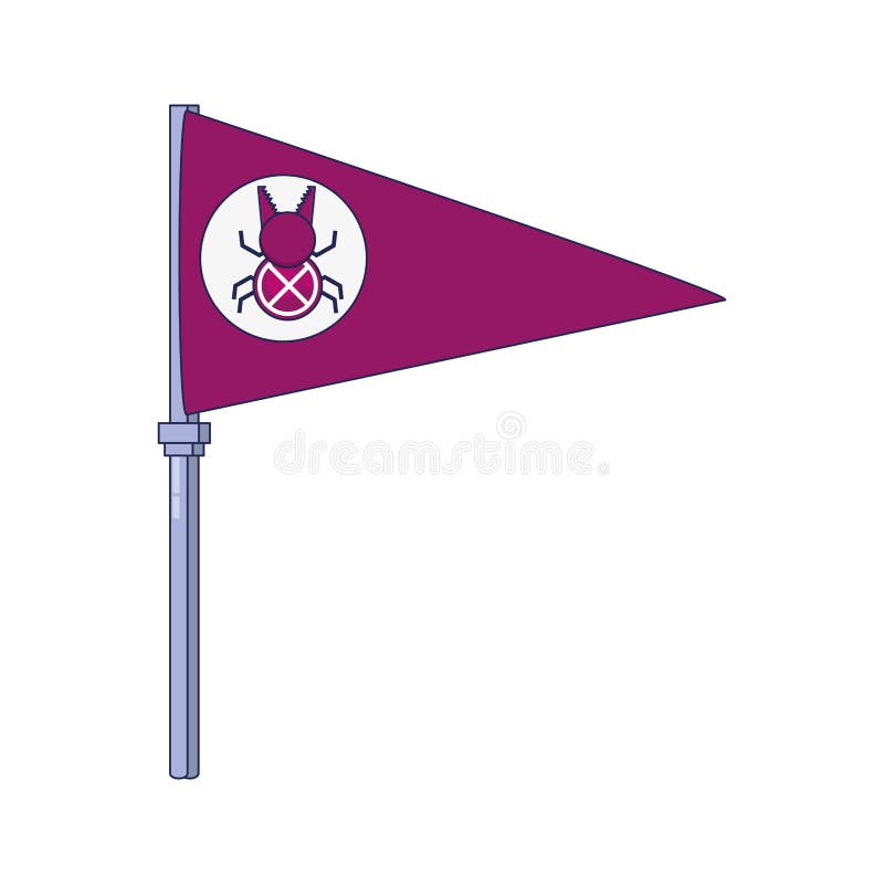 Flag with Bug Virus Infection Icon Stock Vector - Illustration of ...