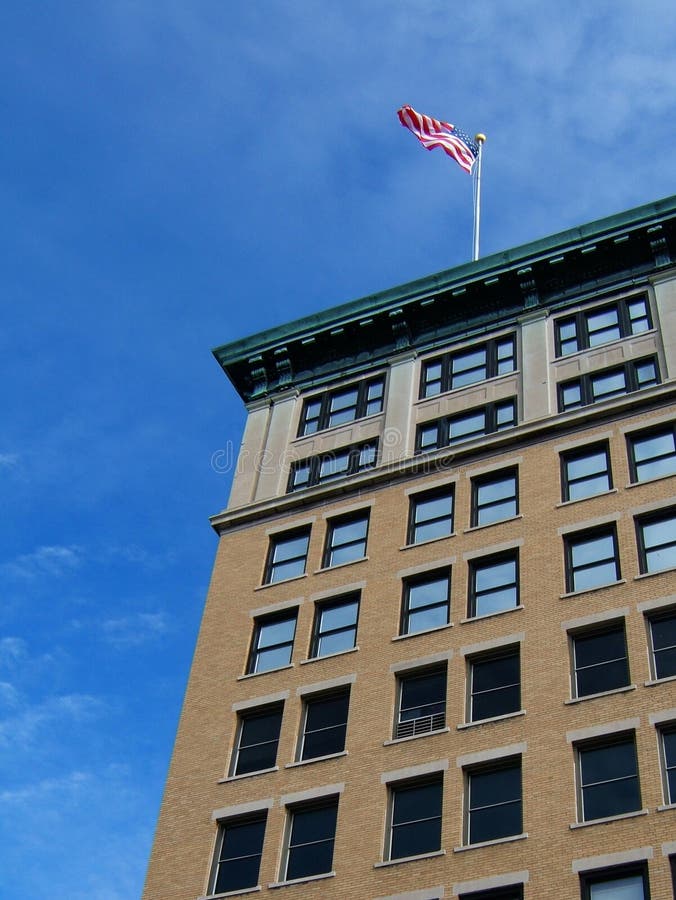 Flag on building stock image. Image of american, america - 98805
