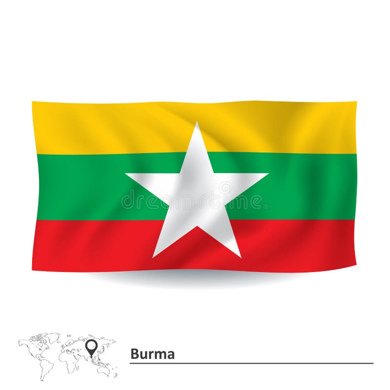 Flag of Burma stock vector. Illustration of design, southeast - 125148817