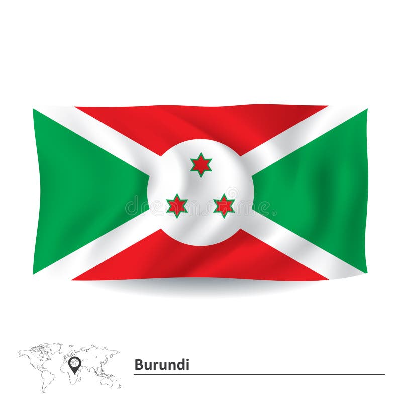 Flag of Burundi. Glossy and Metal Icon Square Shape Stock Vector ...