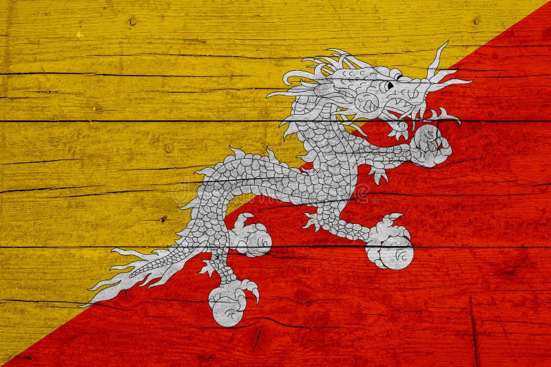 Flag of Butane. Wooden Texture of the Flag of Butane Stock Image ...