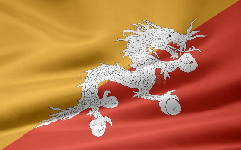 Flag of the Buthan stock illustration. Illustration of flag - 6892534
