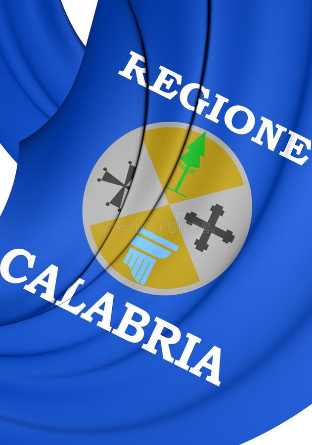 Flag of Calabria, Italy. stock illustration. Illustration of region ...