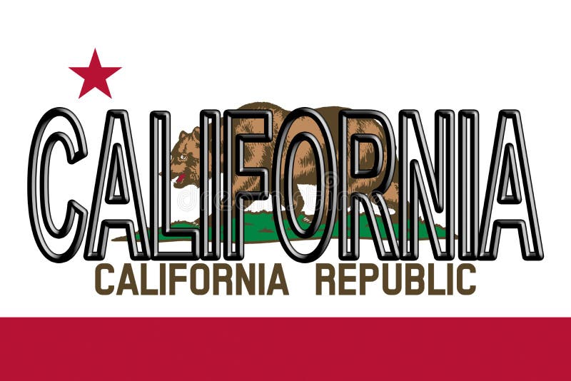 Flag of California stock illustration. Illustration of emblem - 93428800
