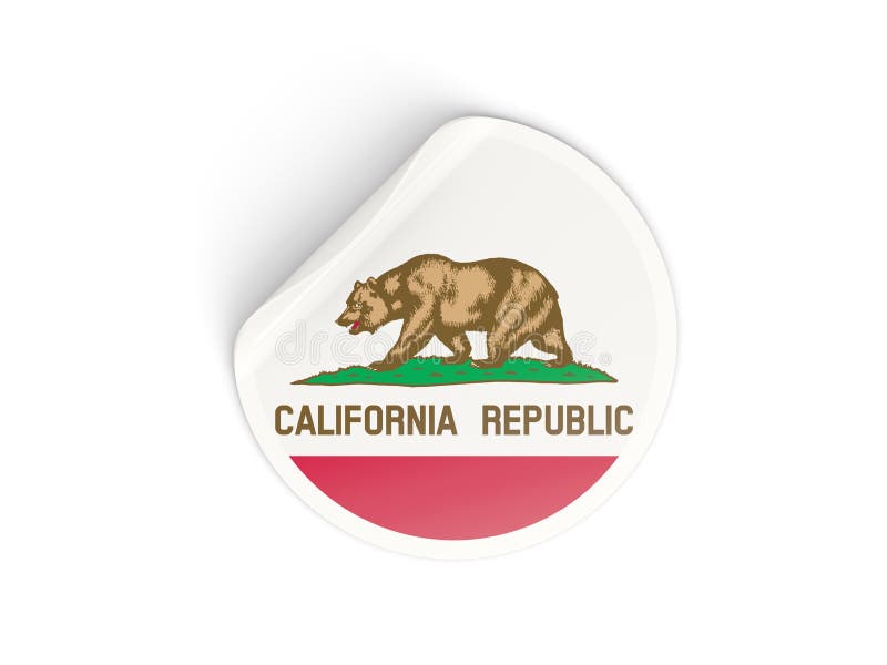 California State Flag on a Round Grunge Icon. United States Local Flags ...