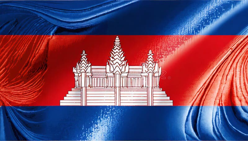 Flag of Cambodia stock illustration. Illustration of cultural - 304131288
