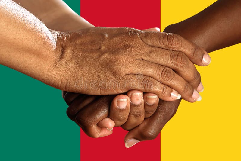 Flag of Cameroon, Intergration of a Multicultural Group of Young People ...