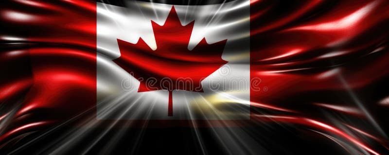 Flag of Canada on Black Background with Space for Text Stock ...