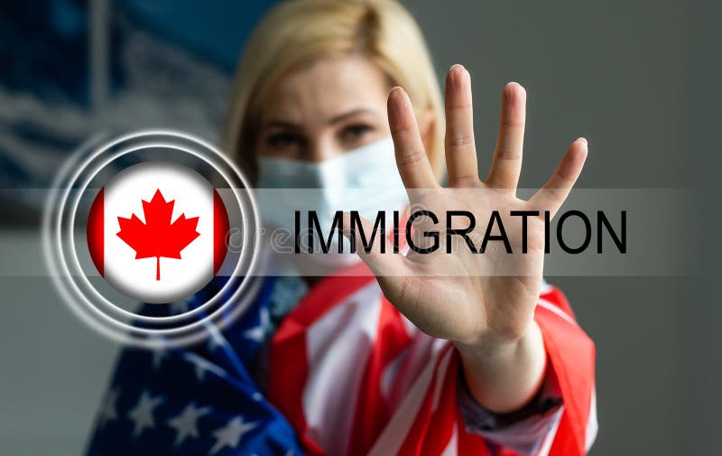 Flag of Canada and Inscription Immigration Stock Photo - Image of ...
