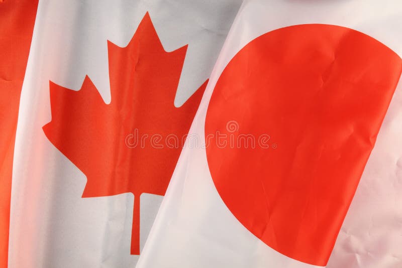 Flag of Canada and Japan stock photo. Image of unity - 253846022