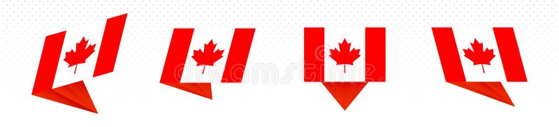 Flag of Canada in Modern Abstract Design, Flag Set Stock Vector ...
