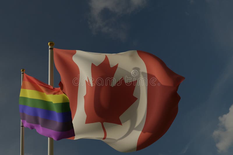 Canada and LGBT Flag Together Stock Illustration - Illustration of ...