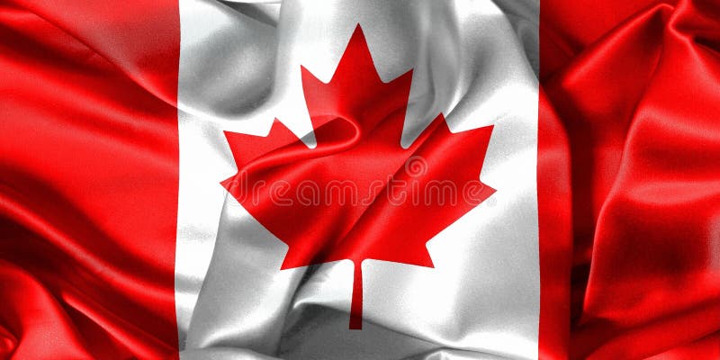 Flag of Canada with Realistic Waving Fabric Effect. Stock Illustration ...