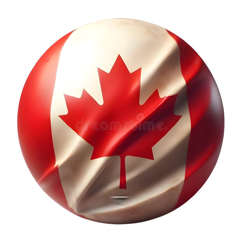 Flag of Canada in Round Shape Stock Photo - Illustration of play, south ...