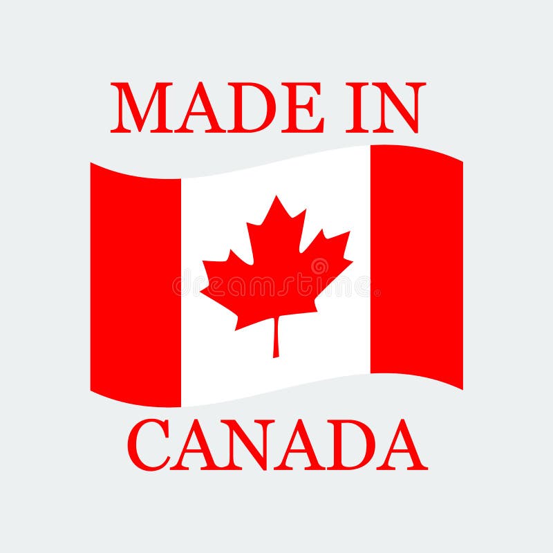 Flag of Canada with Text Made in Canada. Vector Illustration Stock ...