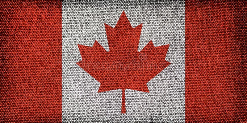 Flag of Canada with the Texture of Rough Fabric. Stock Illustration ...