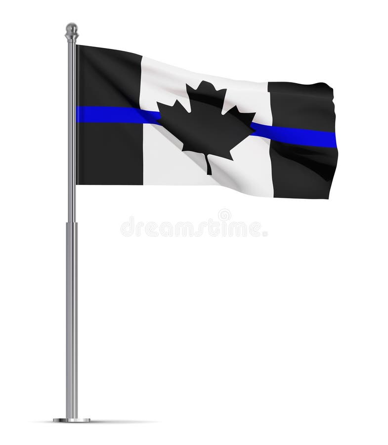 Flag of Canada with Thin Blue Line Isolated on White Background Stock ...