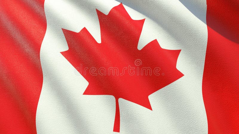 Flag of Canada Waving in the Wind 3d-rendering Stock Image - Image of ...