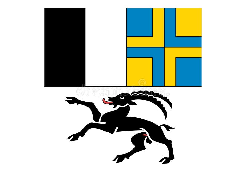 Flag of Canton Graubunden stock illustration. Illustration of coat ...