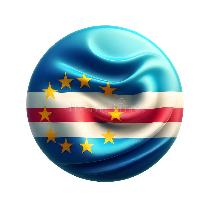 Flag of Cape Verde in Round Shape Stock Image - Illustration of verde ...