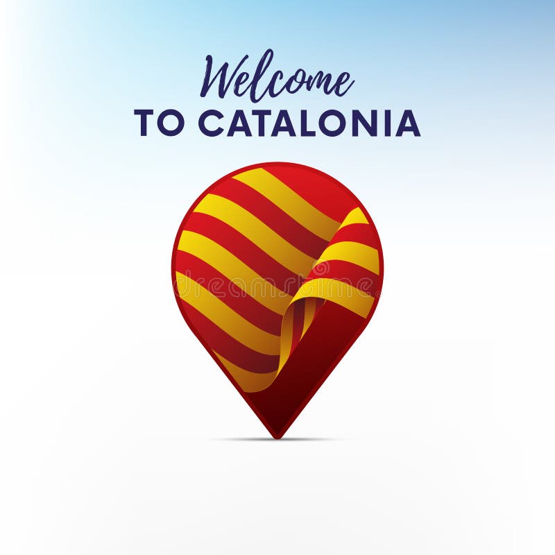 Flag of Catalonia in Shape of Map Pointer or Marker. Welcome To ...