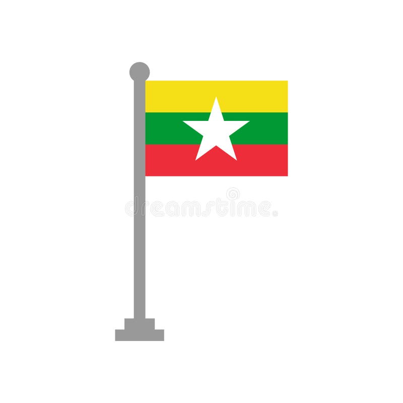 Myanmar Flags on Frame Wood, Label Stock Vector - Illustration of ...