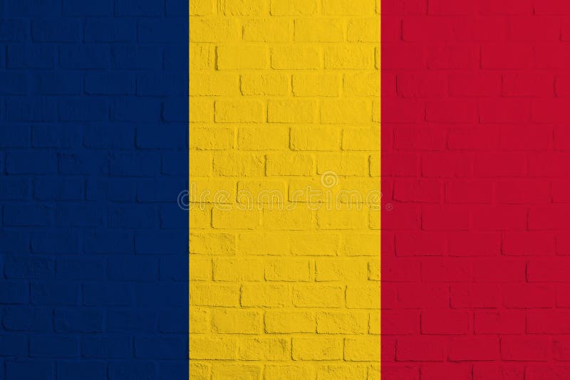 Flag of Chad. Brick Wall Texture of the Flag of Chad Stock Image ...