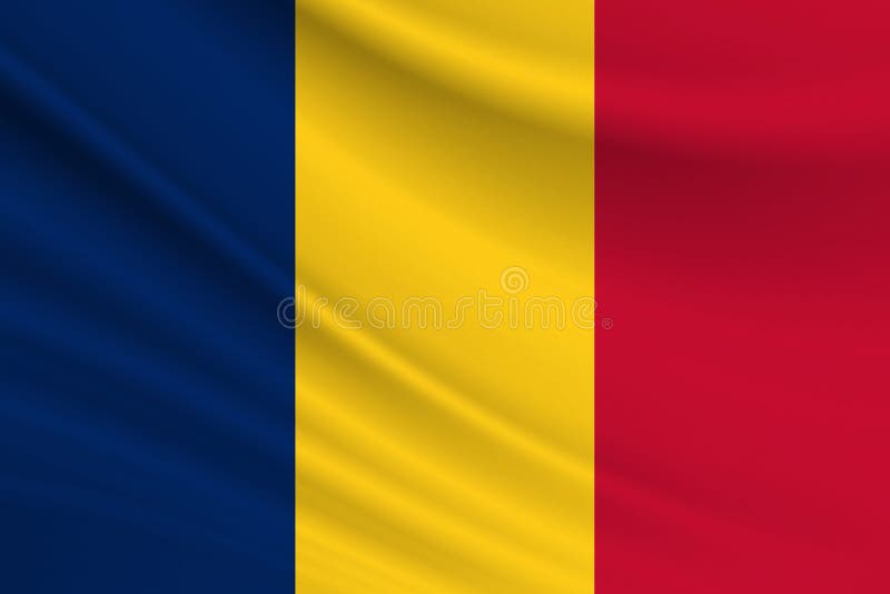 Flag of Chad. Fabric Texture of the Flag of Chad Stock Illustration ...