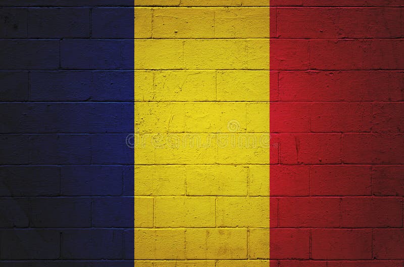 Flag of Chad Painted on a Wall Stock Image - Image of coat, scratched ...