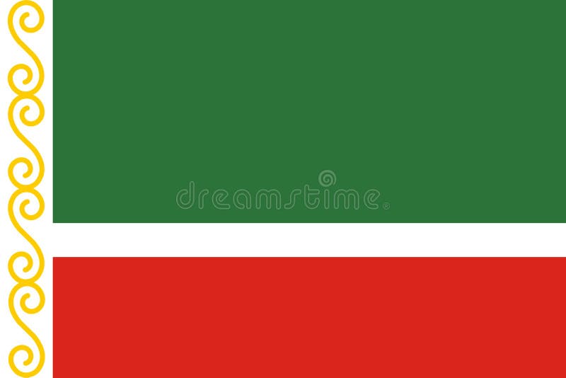 Flag of the Chechen Republic Stock Illustration - Illustration of ...