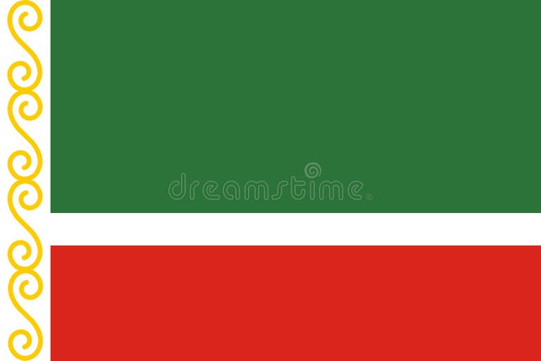 Flag of the Chechen Republic Stock Illustration - Illustration of ...