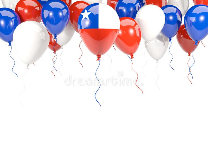 Flag of chile on balloons stock illustration. Illustration of national ...
