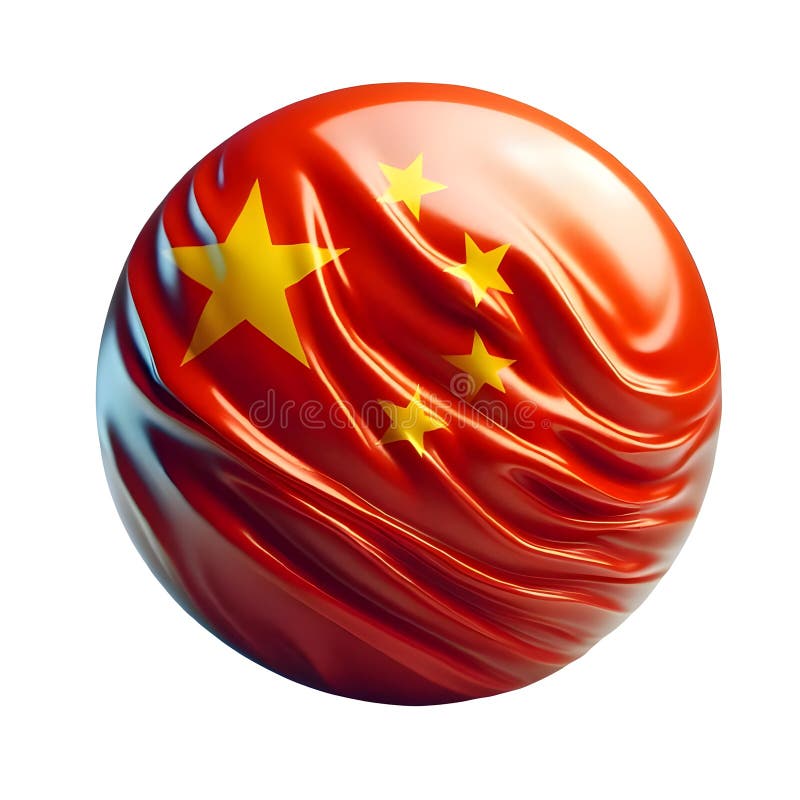 Flag of China in Round Shape Stock Photo - Illustration of round, shape ...