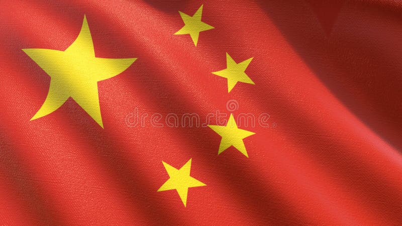 The Flag of China Waving in the Wind 3d-rendering Stock Photo - Image ...