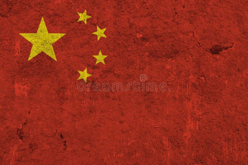 Flag of China on Weathered Concrete Stock Illustration - Illustration ...