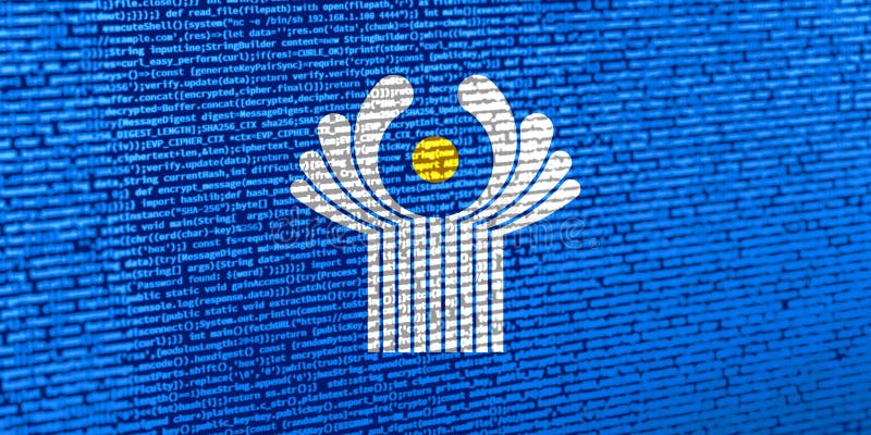 Flag of the CIS Over Digital Code. Concept of Cybersecurity, Innovation ...