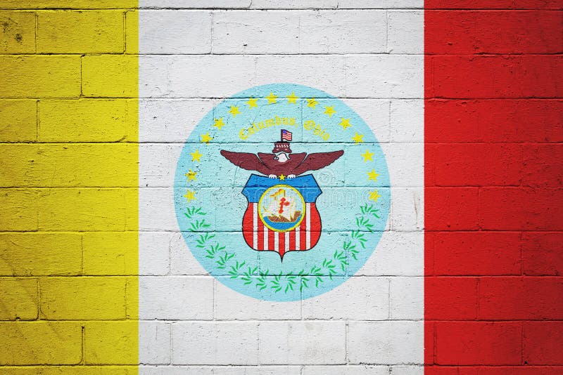 Flag of the City of Columbus Painted on a Wall Stock Photo - Image of ...