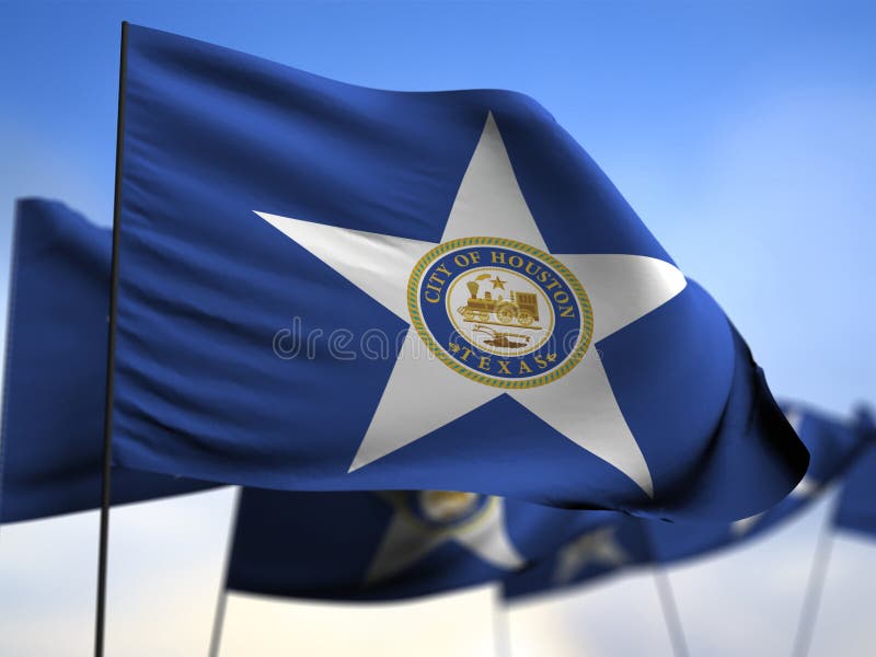 The Flag Of Houston City. Texas. United States. High-quality Silk Flag ...